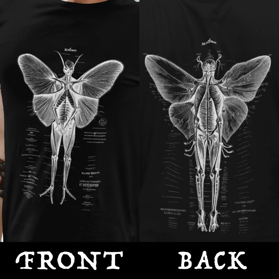 Mothman Arcane Anatomy Two-sided T-shirt | Cryptid Teeshirt | Cult ...