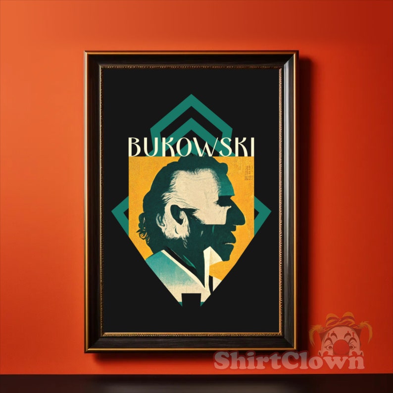 Charles Bukowski Art Deco Art Print Gift Poet Artwork Design - Etsy