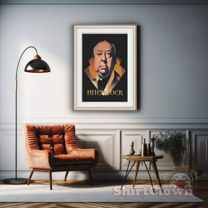 Alfred Hitchcock Art Deco Art Print Gift Director Artwork Design Decor ...