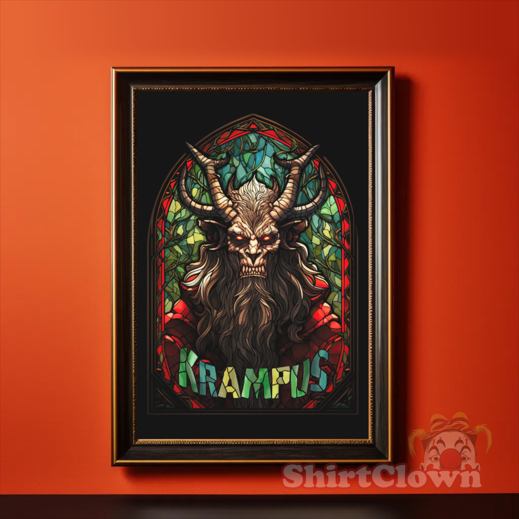 Krampus Stained Glass Poster Krampus Art Scary Christmas Decor Krampus ...