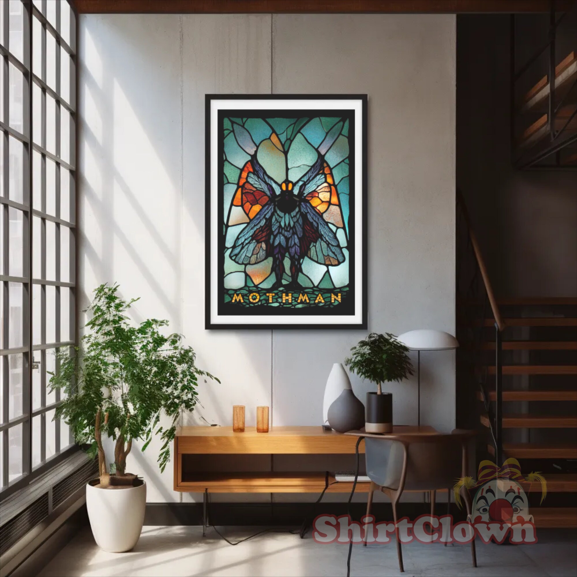 Mothman Stained Glass Art Print Cryptid Artwork Cult - Etsy Australia