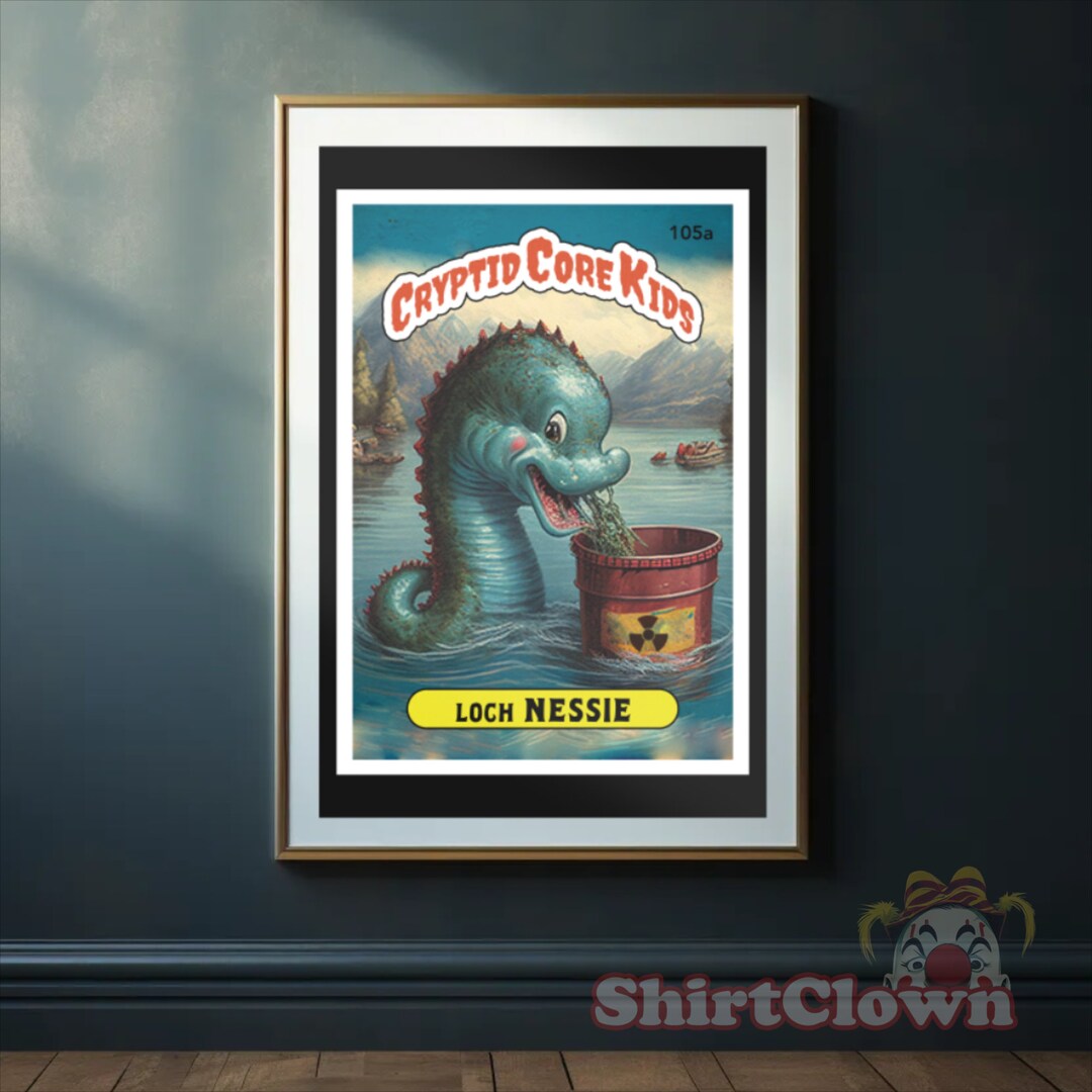 Loch Nessie Trading Card Art Print | Loch Ness Monster | Cryptid Core ...