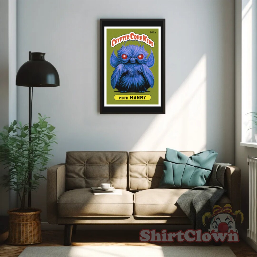 Moth Manny Trading Card Art Print | Moth Man Cryptid Core Kids ...