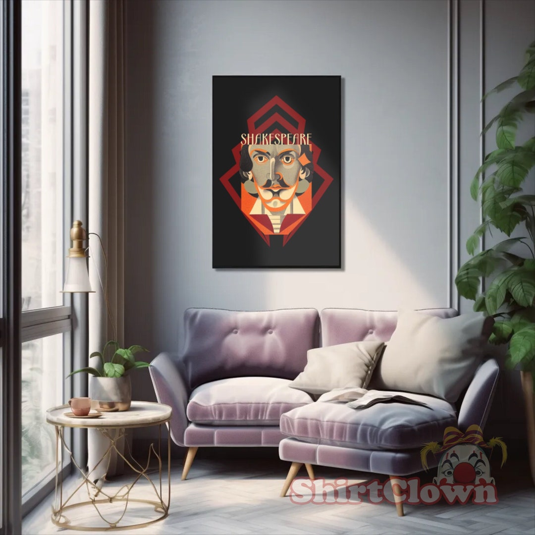 William Shakespeare Art Deco Art Print Gift Poet Artwork Design Decor ...