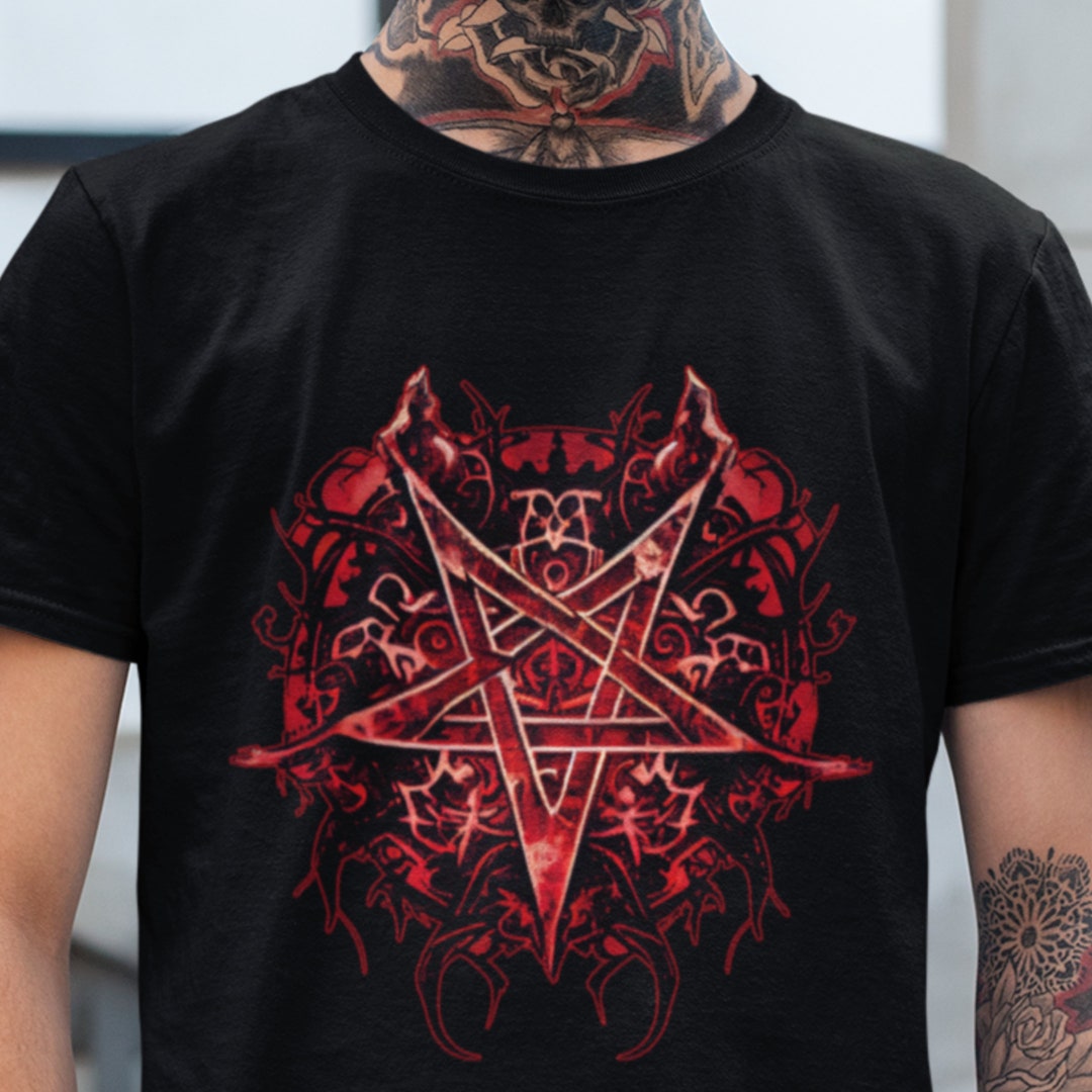 Satanic Pentagram T-shirt | Devil Teeshirt | Goth Shirt | Satan Lucifer ...