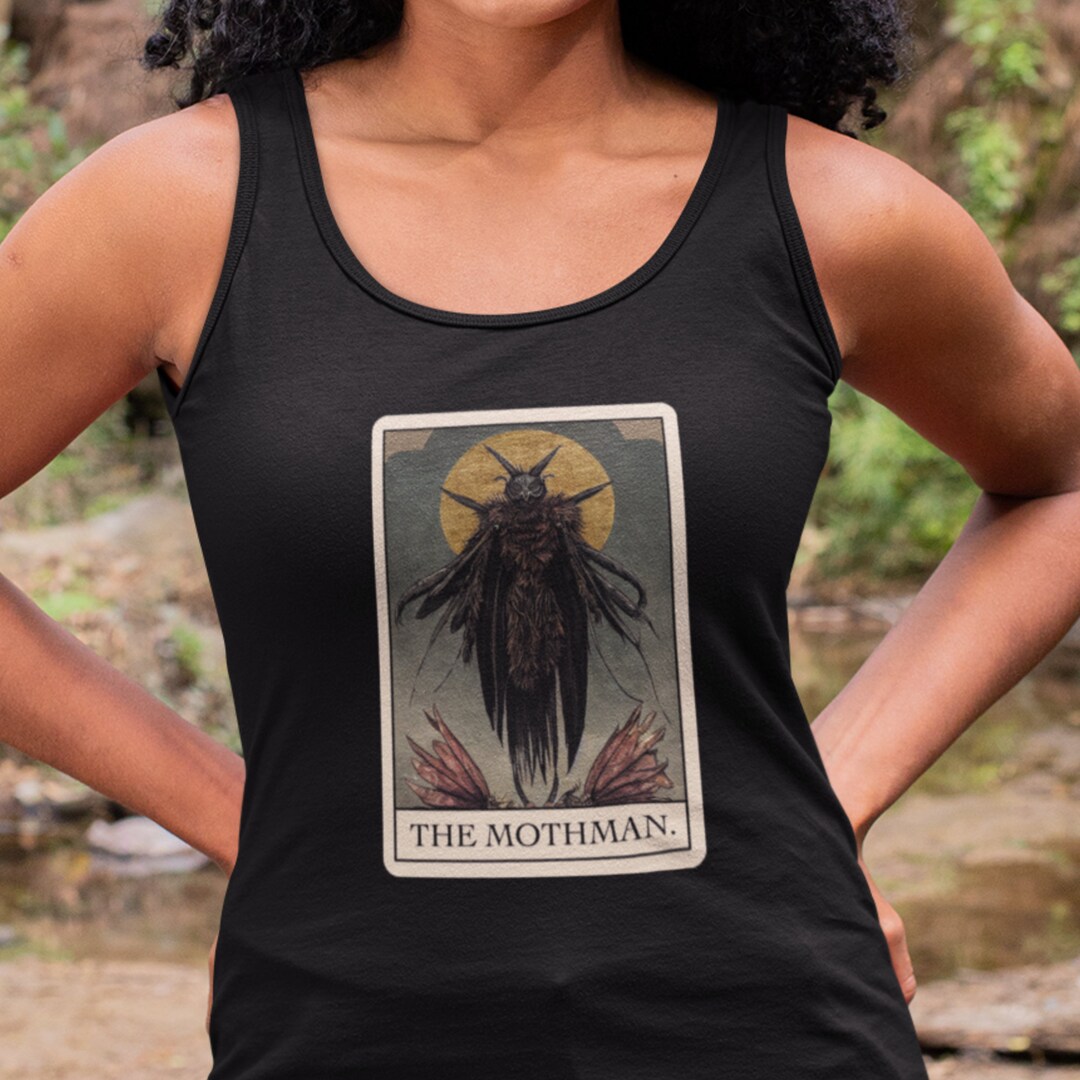 Mothman Tarot Card Tanktop | Cryptid Tee Cryptozoology T-shirt Tank Top ...