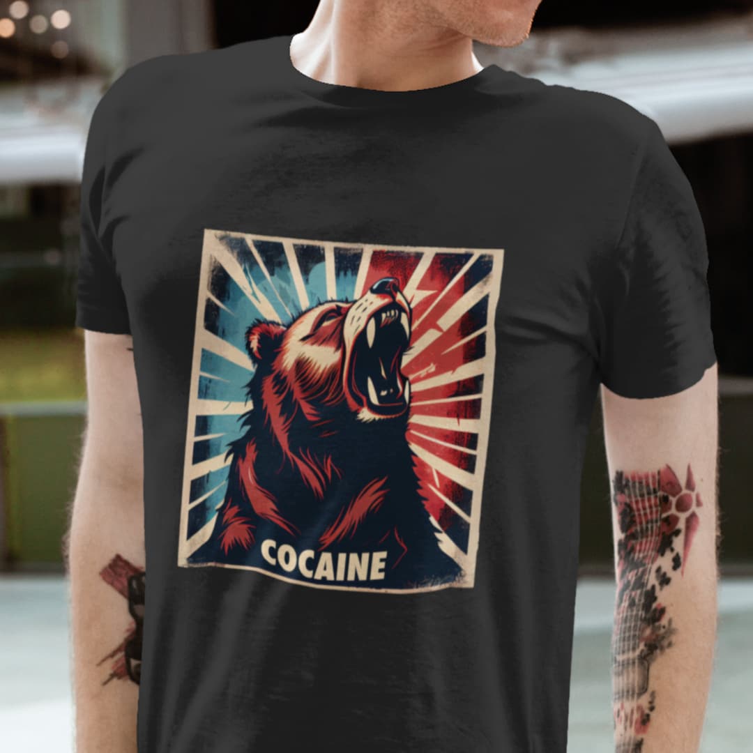 Cocaine Bear T-shirt Funny Meme Teeshirt Drug Humor Tee Shirt Clothing ...