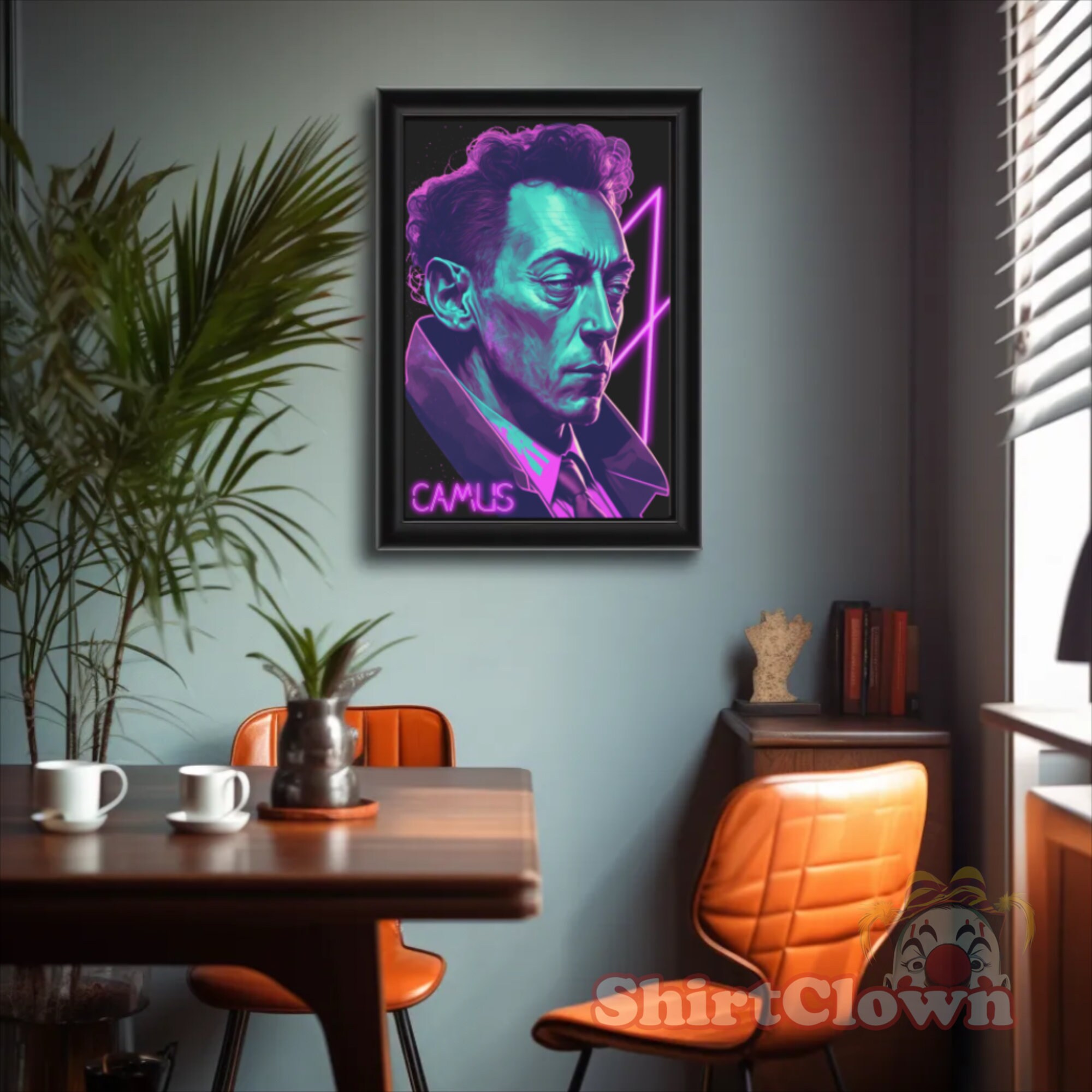 Albert Camus Vaporwave Cyberpunk Art Print | Writer Author Pastel Goth ...
