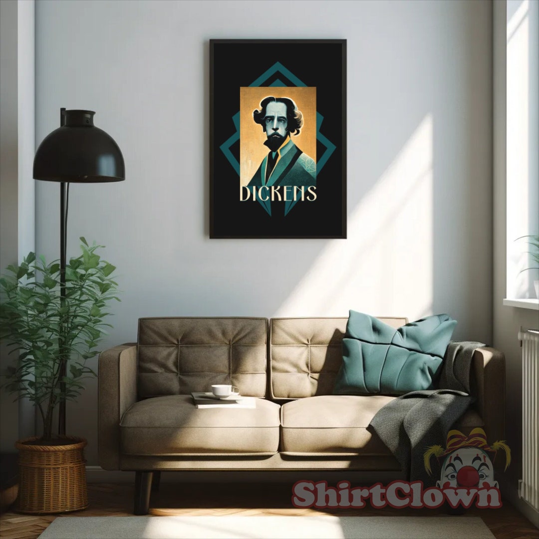 Charles Dickens Art Deco Art Print Gift Poet Artwork Design Decor ...