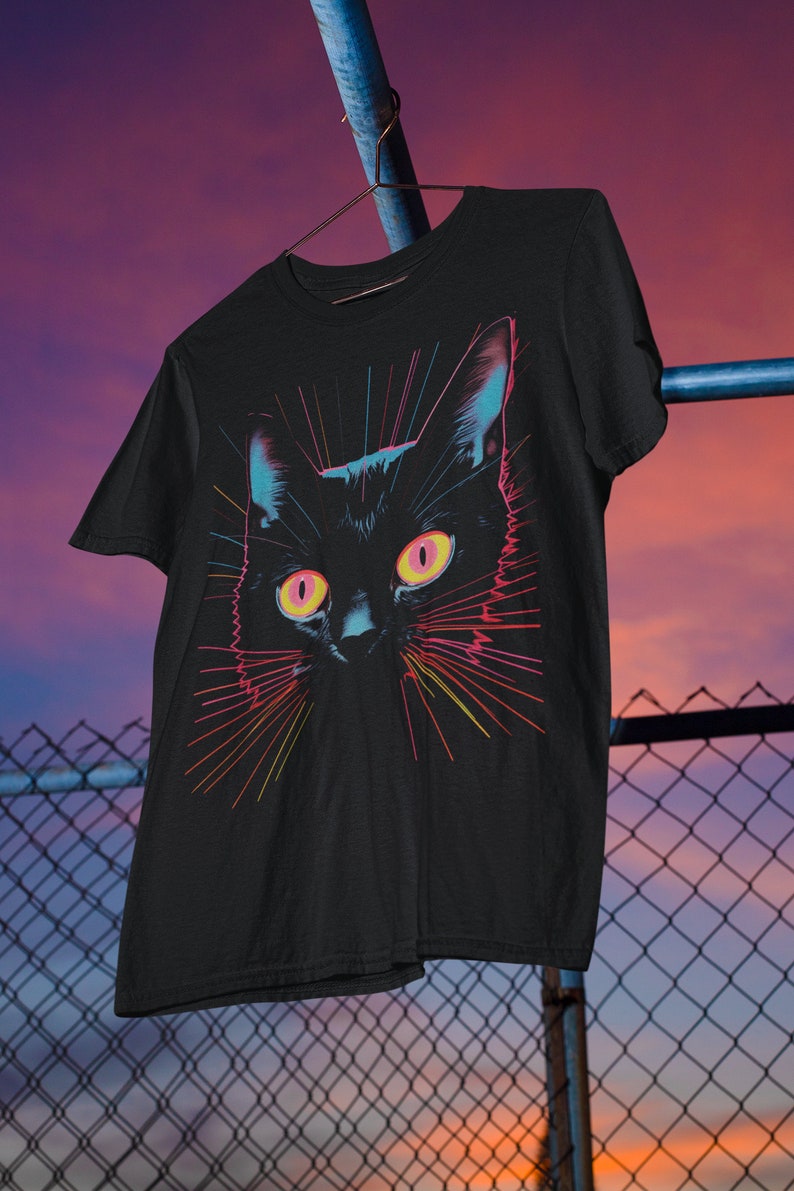 Weirdcore Cat T-shirt Vaporwave Cat Aesthetic Trippy Alt Clothing ...