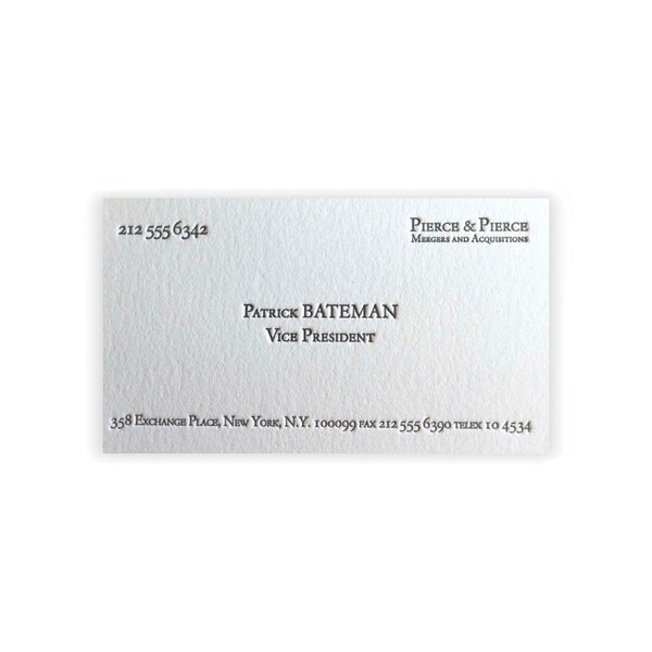 Patrick Bateman Business Card - Etsy