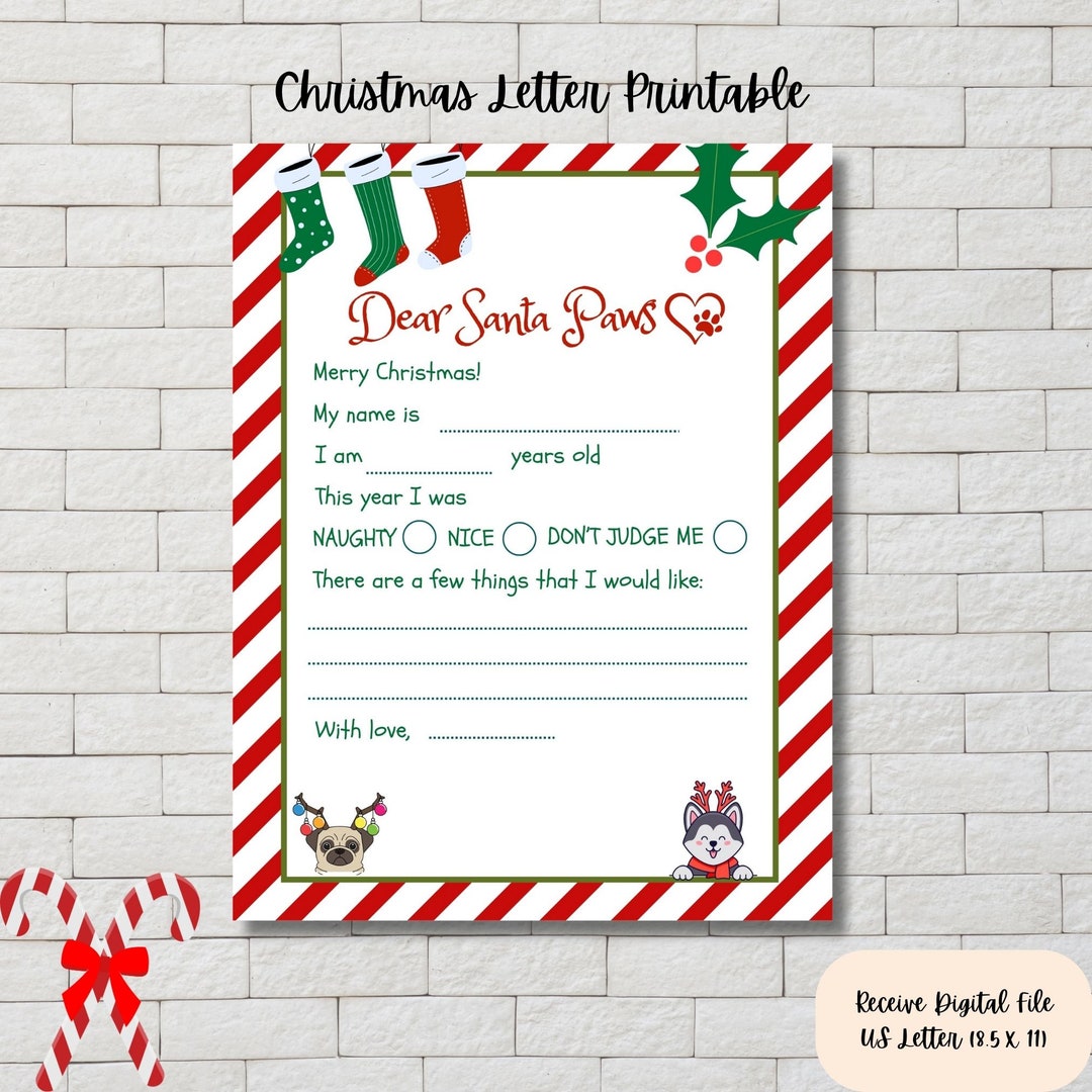 Santa Paws Christmas Letter digital/printable - Etsy