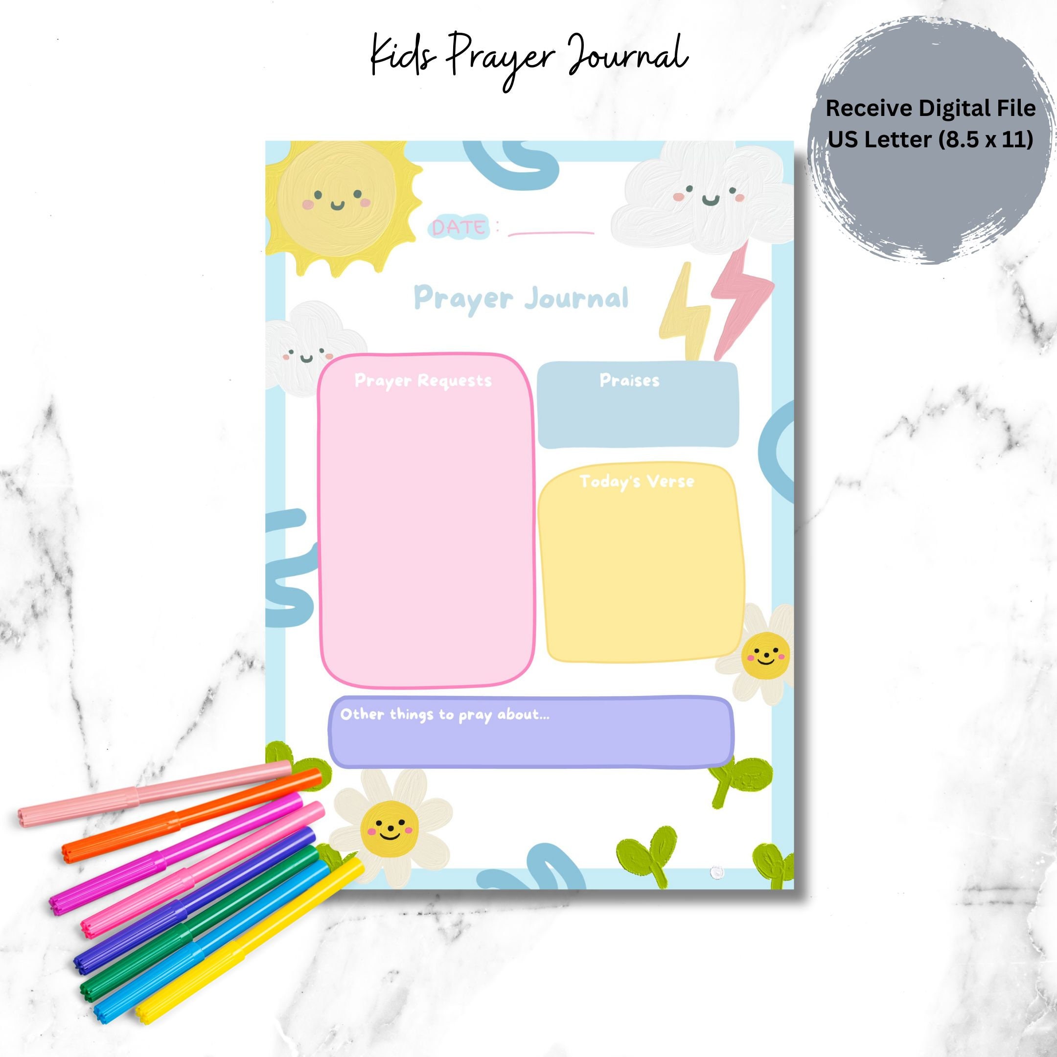 Kids Prayer Journal Download | Printable Faith Journal for Children ...