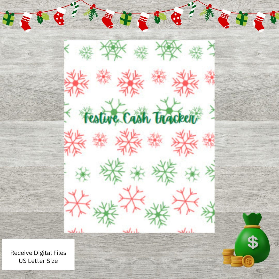 Festive Christmas Cash Tracker Holiday Budget Planner Christmas Savings ...