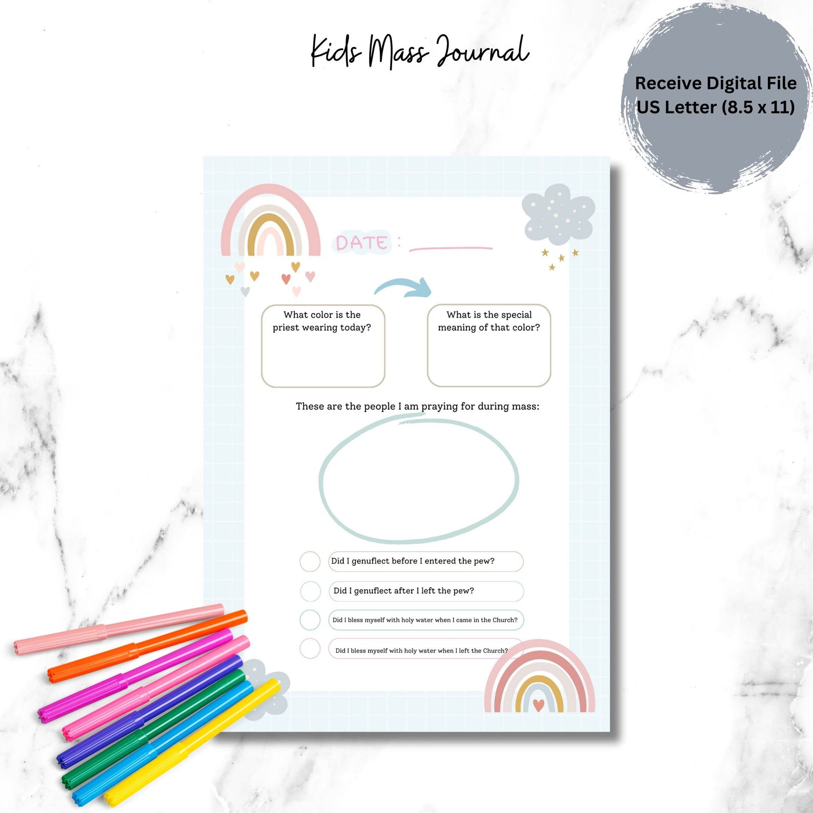 Kids Catholic Mass Journal Printable | Interactive Faith Journal for ...