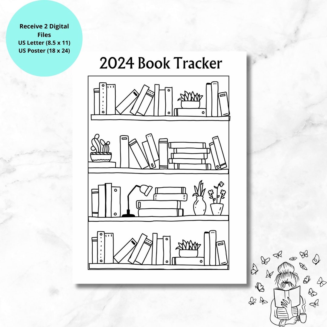 2024 Reading Tracker Printable digital/printable, Instant Download ...