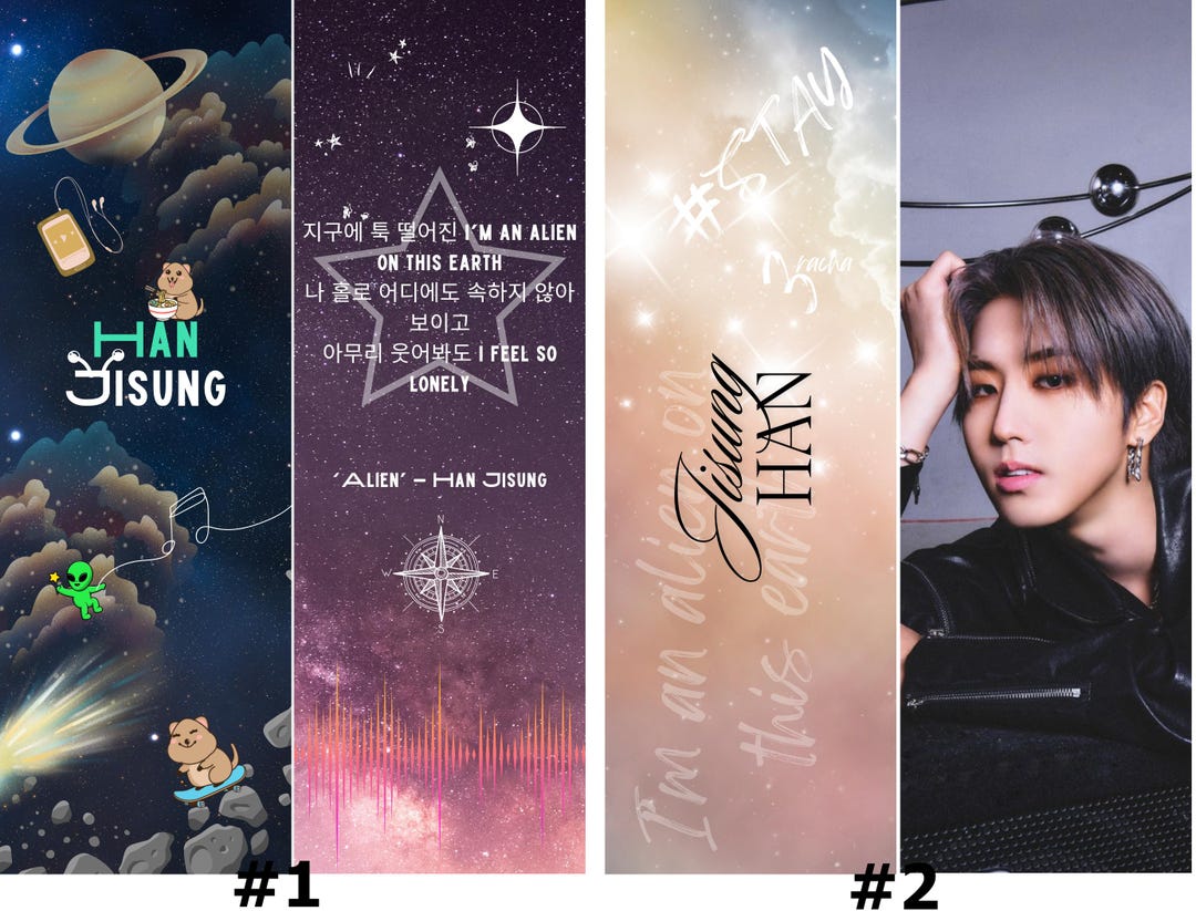 Straykids Han Jisung Alien SKZ Inspired Bookmark Glossy Laminated ...
