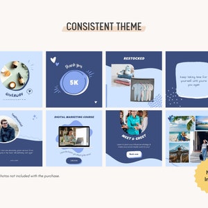 Cool Blue Instagram Template | Cute, Playful Social Media Template for ...