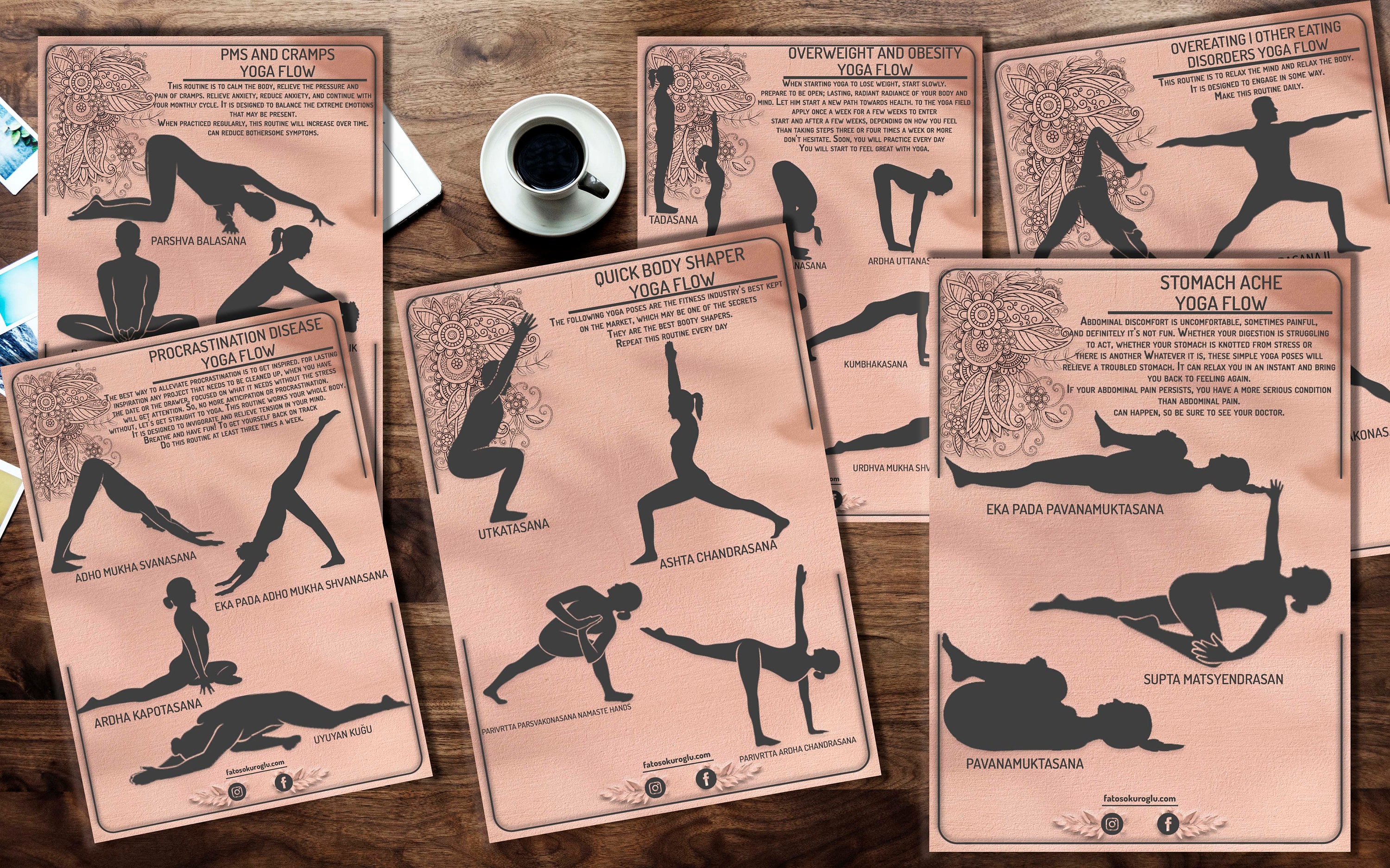 Flashcards - 30 Yoga Poses - Yoga Flow Card - Printable Card Digital ...