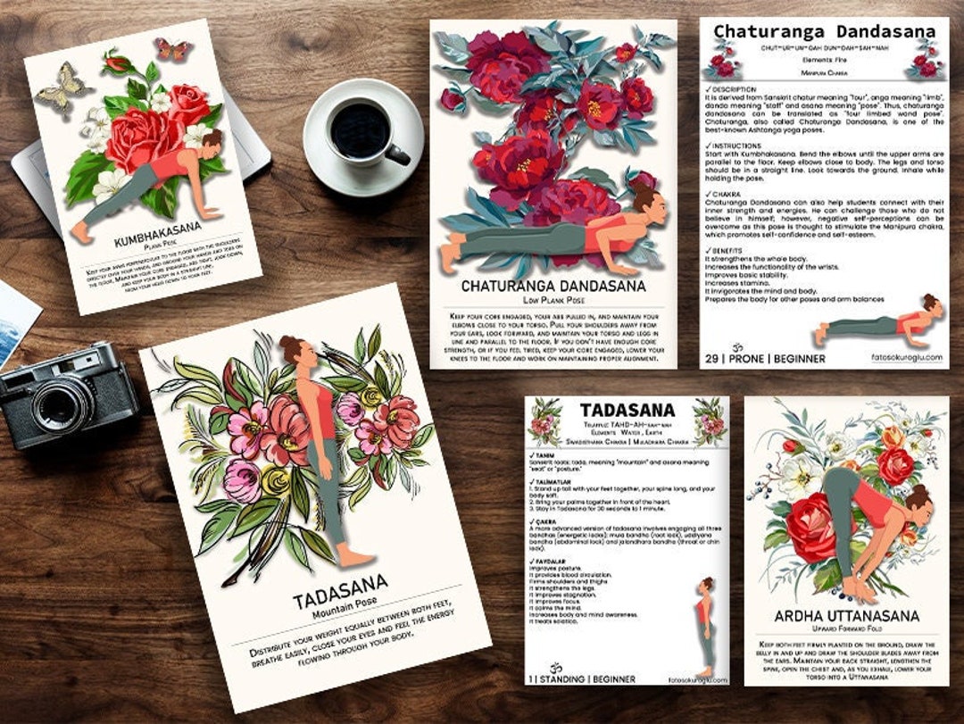 Flashcards- 30 Beginner Yoga Poses With Sanskrit Names Printable Card ...