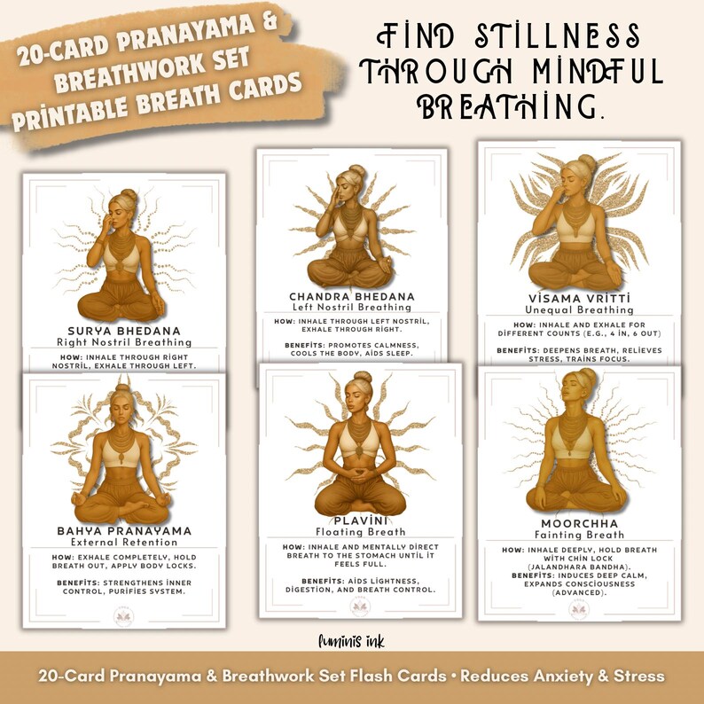 20 Pranayama & Breathwork Cards – Digital Breathwork Deck - Etsy