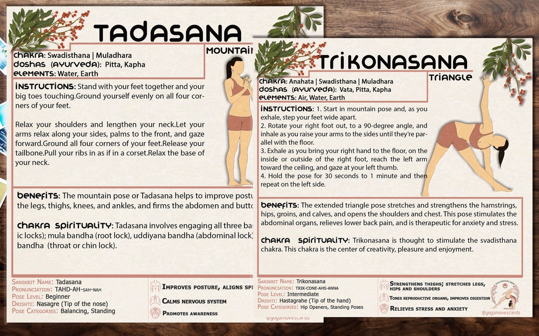 Flashcards - 15 Standing Yoga Poses - Printable Card Digital ...
