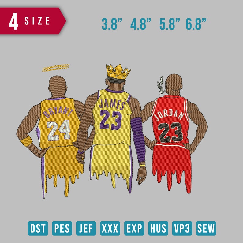 Bryan James Jordan Embroidery Design Trendy Embroidery Basketball ...