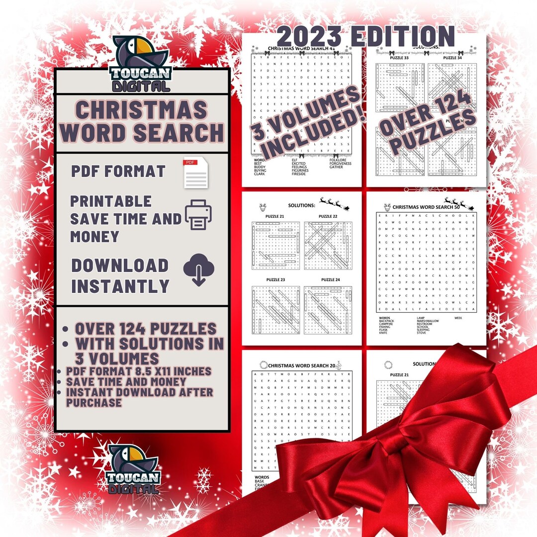Word Search Puzzle Christmas Edition 2023 3 Volumes Pack - Etsy