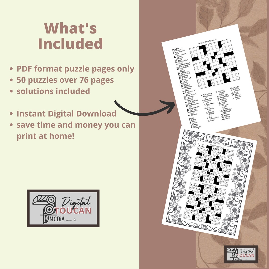 Crossword Puzzle Pages Printable Instant Download Adult and - Etsy