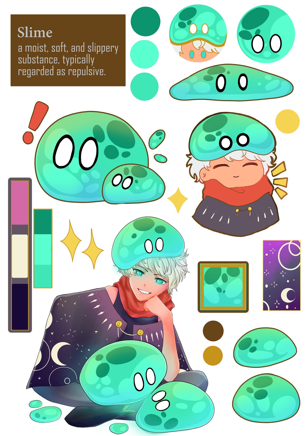 Slime Boy Sticker Sheet, Alien Holographic Sticker Sheets, Journal - Etsy