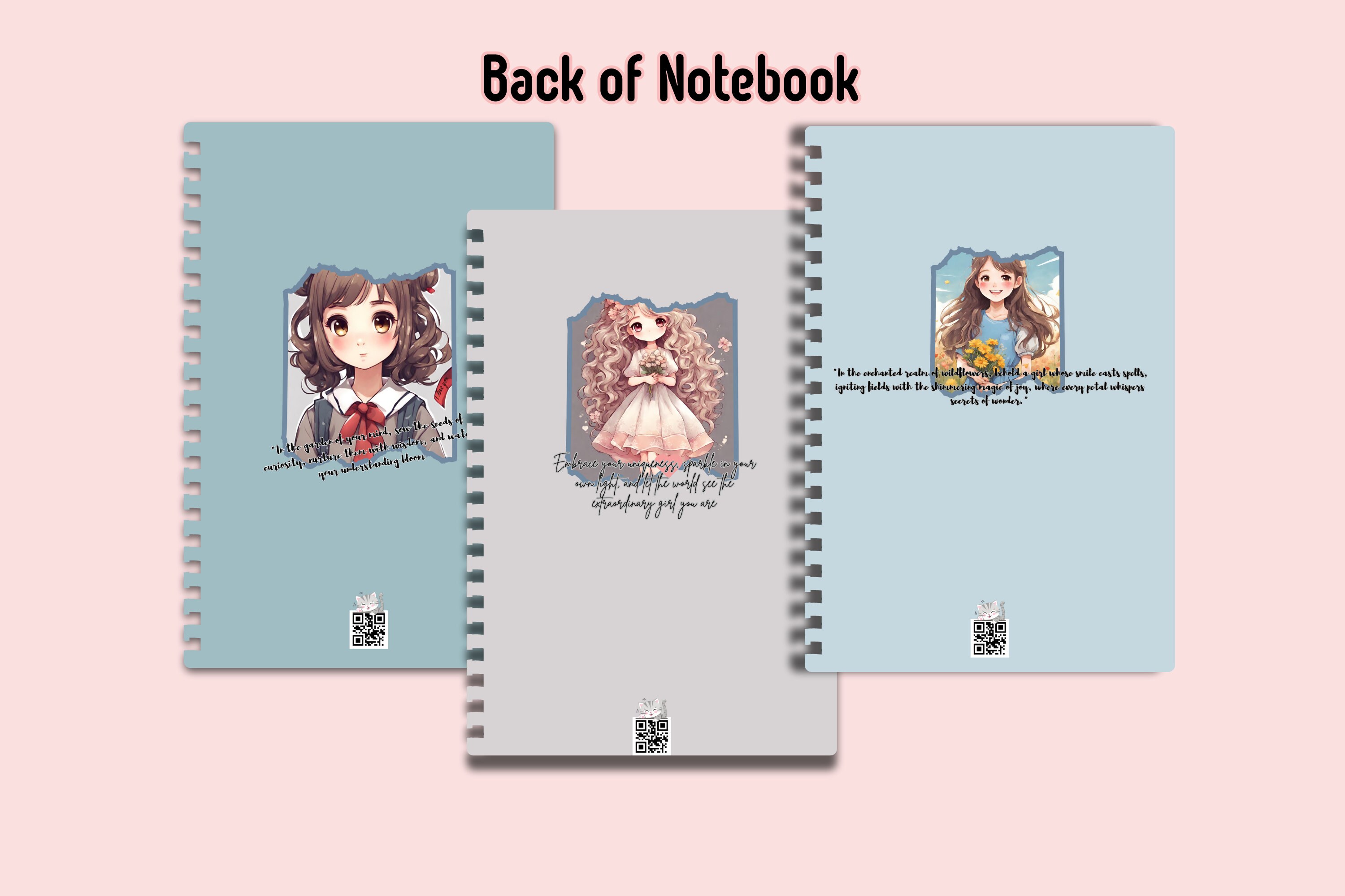 Cute Chibi Spiral Notebook Template, Printable Notebook Template, DIY ...