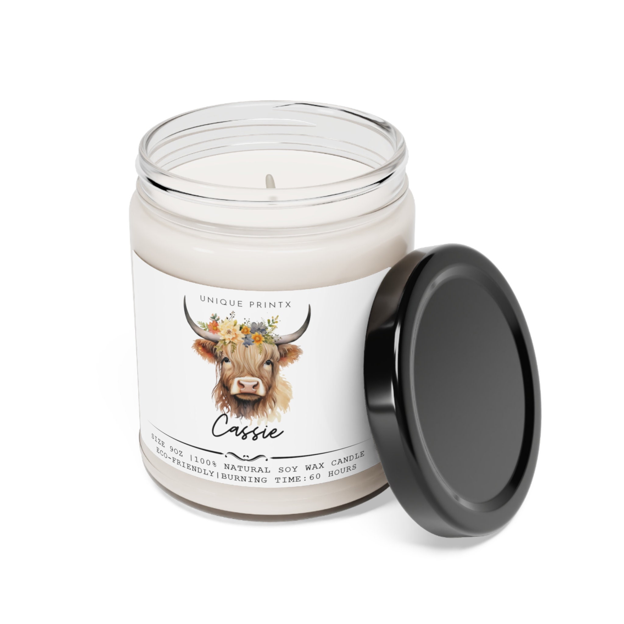 Highland Cow Candle, Highland Cow Lover Gifts, Scented Soy Candle ...