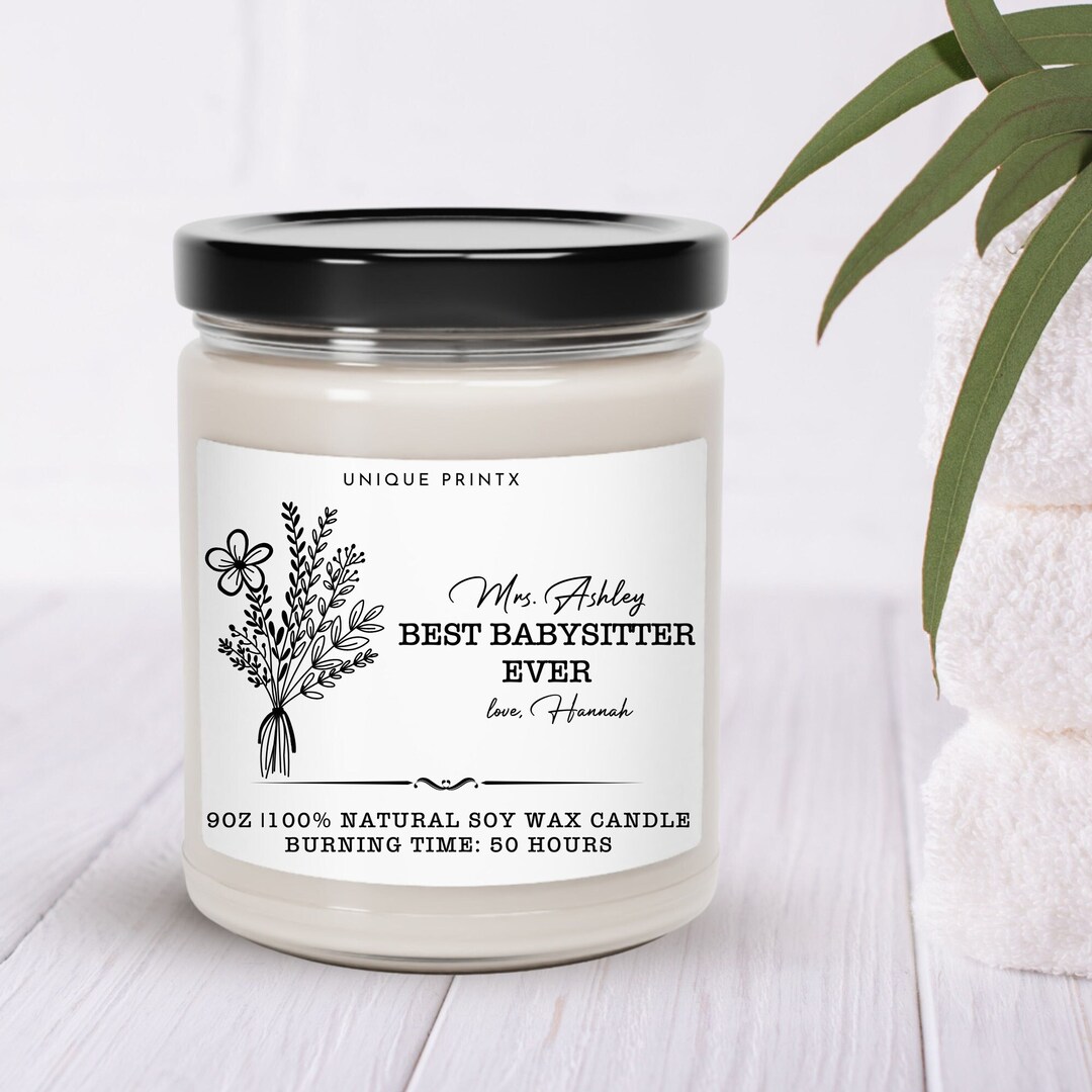 Babysitter Candle, Babysitter Gift From Kids, Floral Gift for ...