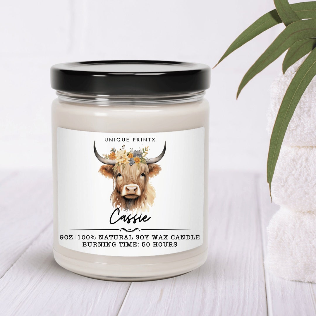 Highland Cow Candle, Highland Cow Lover Gifts, Scented Soy Candle ...