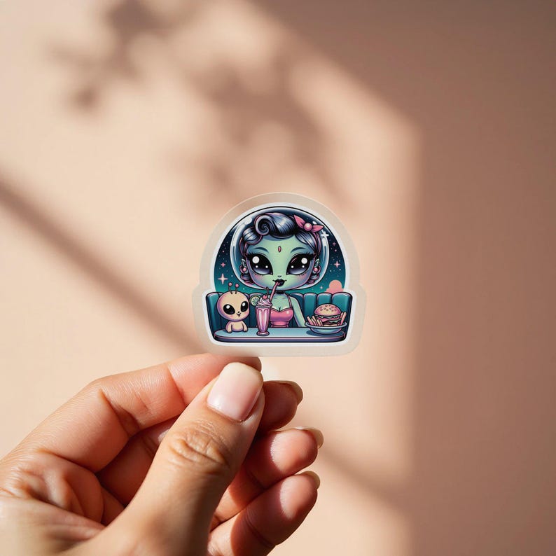 Alien, Pinup & Zombie Girl Clipart Bundle – 60 Retro Digital Stickers ...