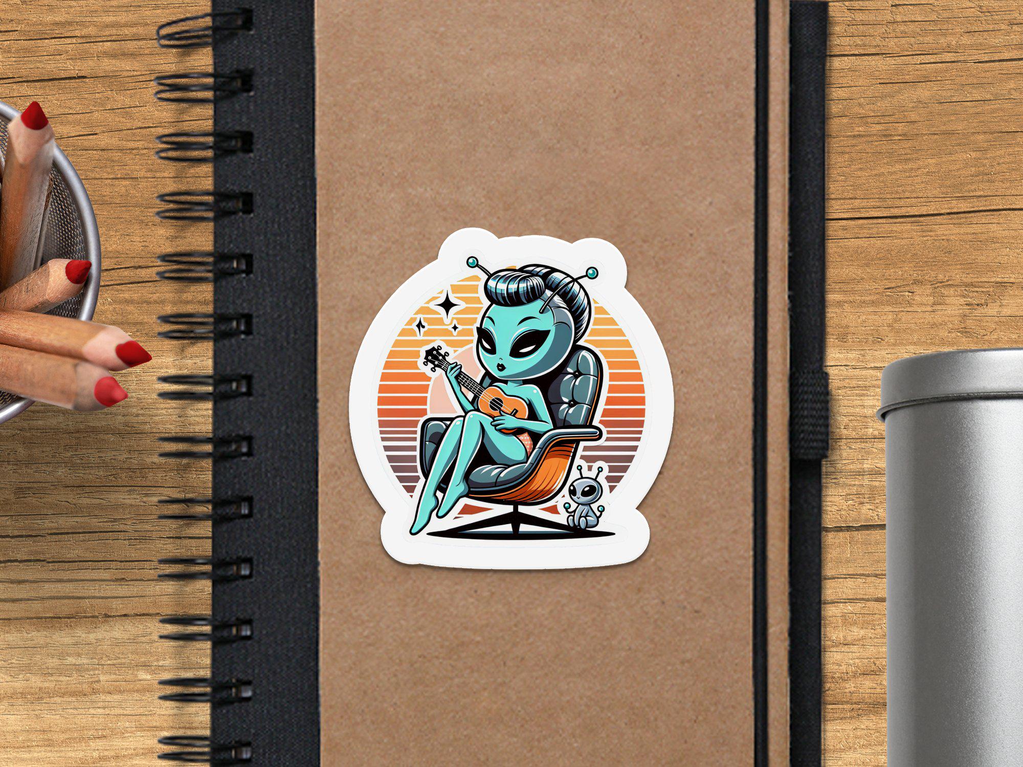 Alien Retro Sticker Pack, Cute Alien Stickers for Laptop, Vinyl Decals ...