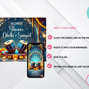 Dholki Event Welcome Sign - Dholki Mobile Invite | Decorate Your Dholki ...