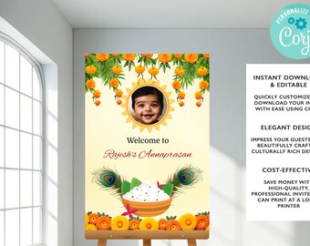 Annaprasan Welcome Sign - Rice Feeding Ceremony Decor - Instant ...