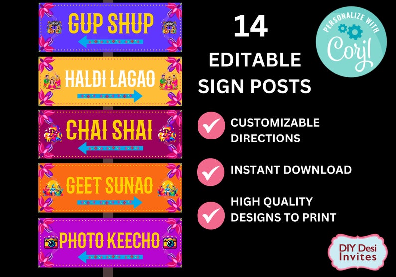 Fun Punjabi Truck Signs for Indian Wedding Decor Vibrant Punjabi ...