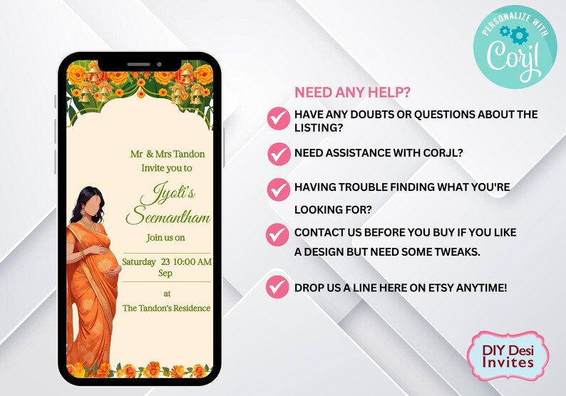 Seemantham Mobile Invite - Instant Download - Etsy