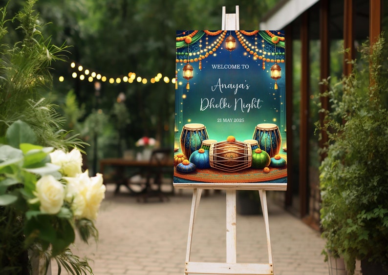 Welcome to Your Dholki Event Sign | Editable Dholki Ceremony Signage ...