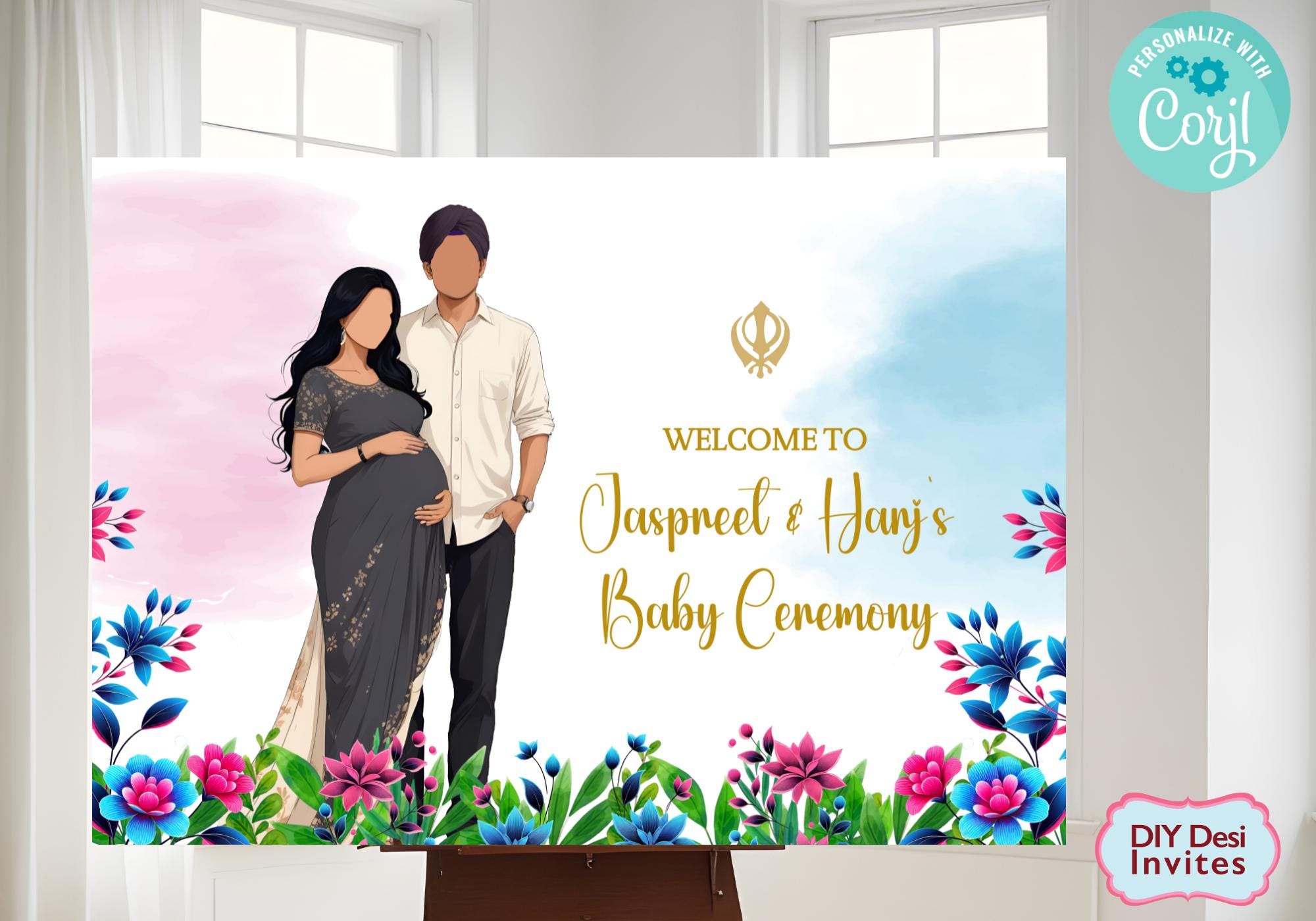 Indian Baby Shower Welcome Sign - Instant Download - Etsy