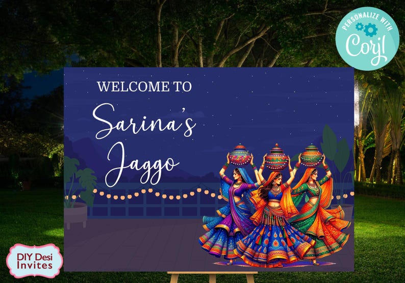 Jaggo Welcome Signage - Looking Punjabi Jaggo Night Signs for Your ...