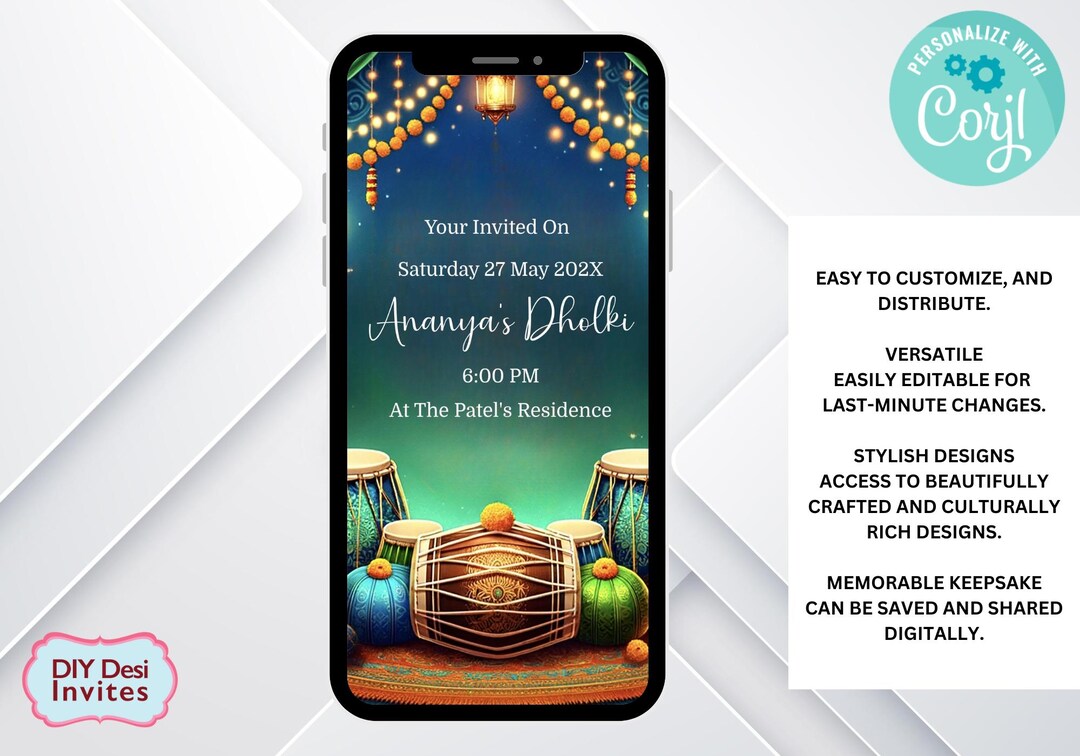 Dholki Invitation - Dholki Event Invite - Welcome to Your Dholki ...