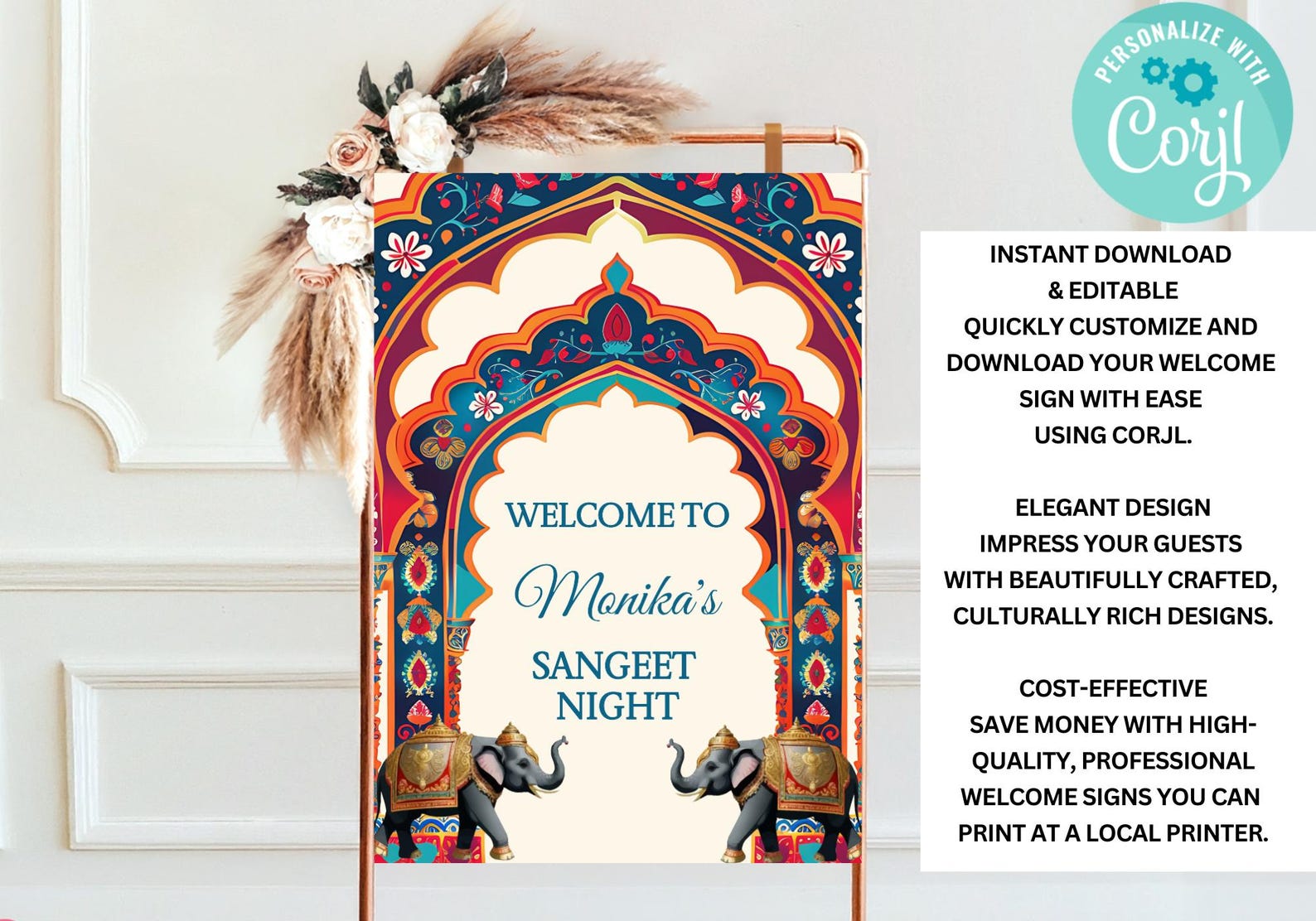 Customizable Welcome Sign | Sangeet Wedding Sign | Anand Karaj ...