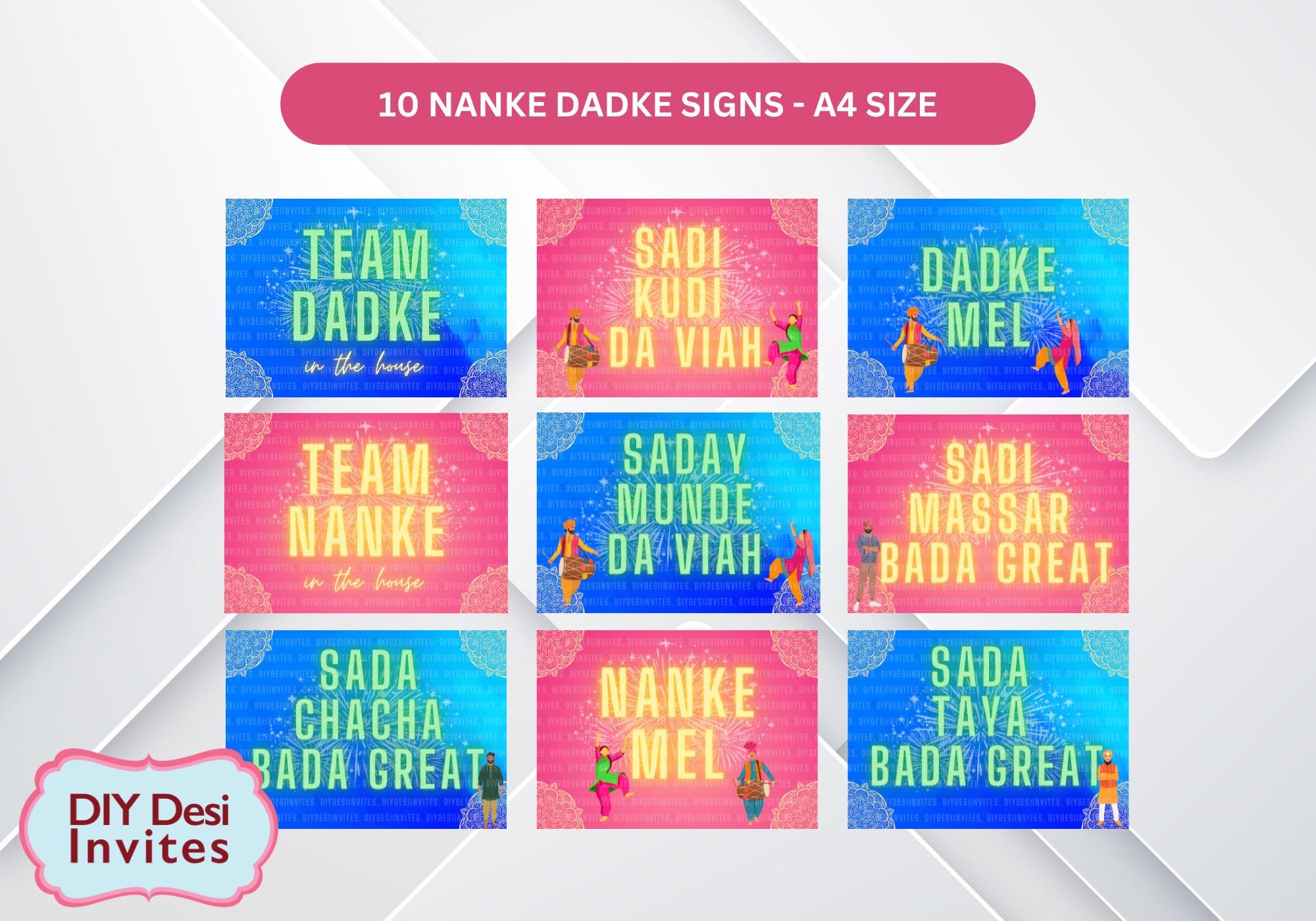 Fun Wedding Nanke and Dadke Signs - Add Cultural Flair to Your Special ...