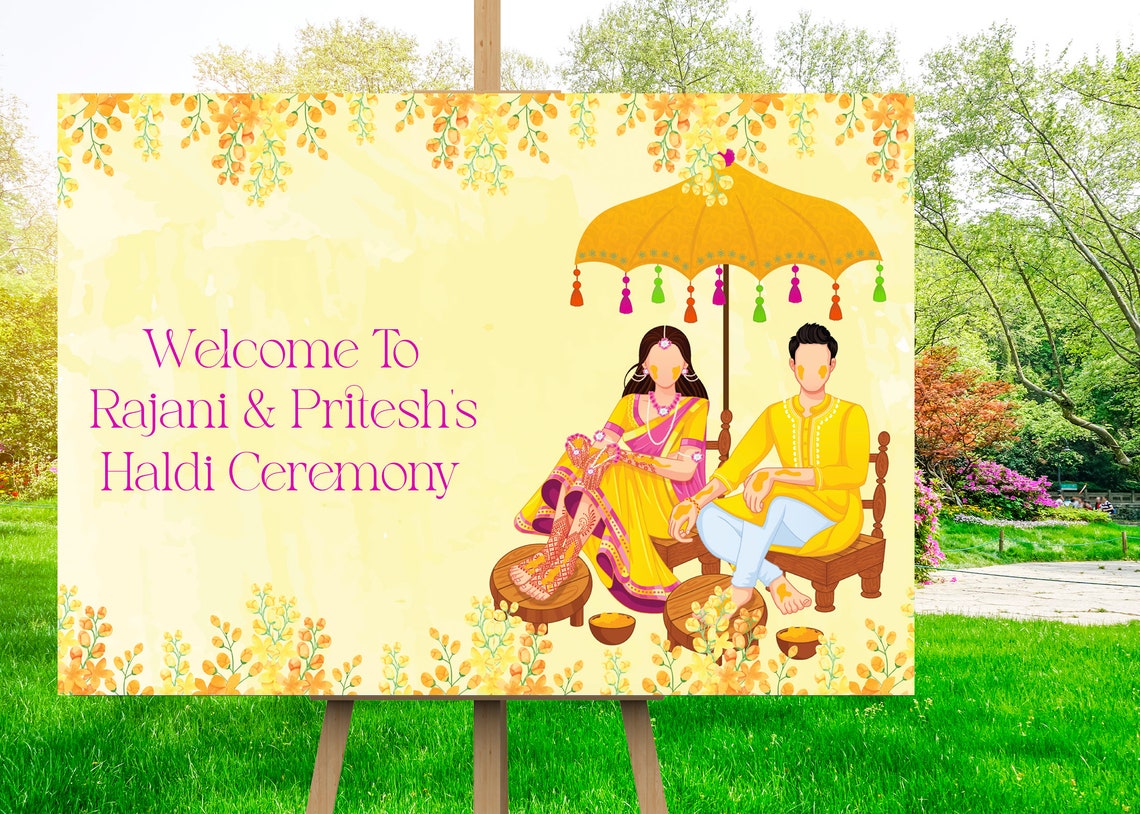 Haldi Welcome Poster Welcome to Your Haldi Guests in Style With Our ...