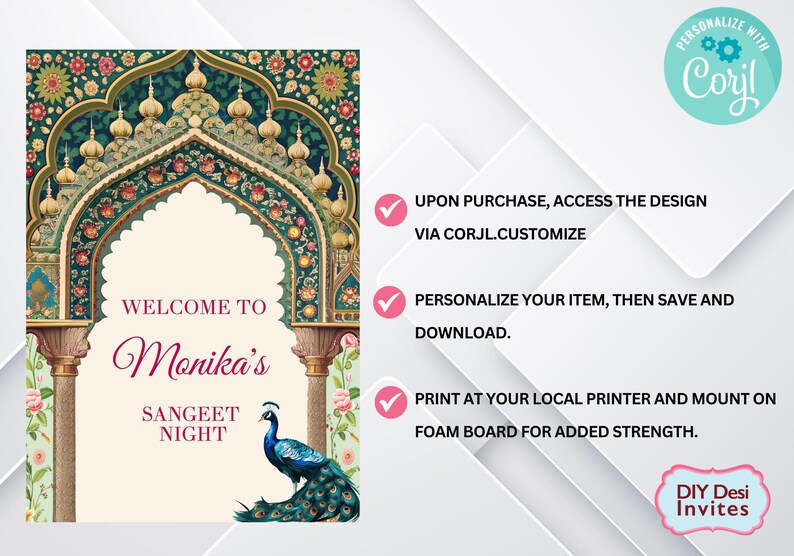 Sangeet Wedding Sign | Customizable Welcome Sign | Anand Karaj ...
