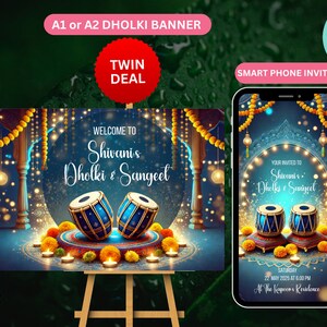Dholki Event Welcome Sign - Dholki Mobile Invite | Decorate Your Dholki ...