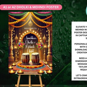 Dholki & Mehndi Ceremony - Mehndi Event Welcome Sign - Welcome to Your ...
